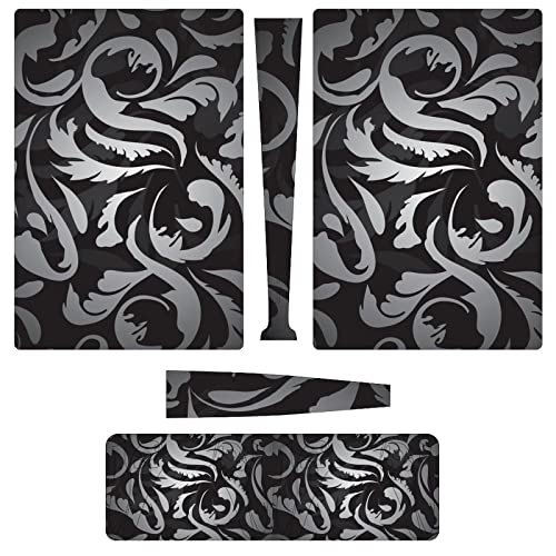 Elegant Floral Full Protective Skin Cover Design Wrap Decal Sticker Compatible with PS5 Digital Edition Console and Controller