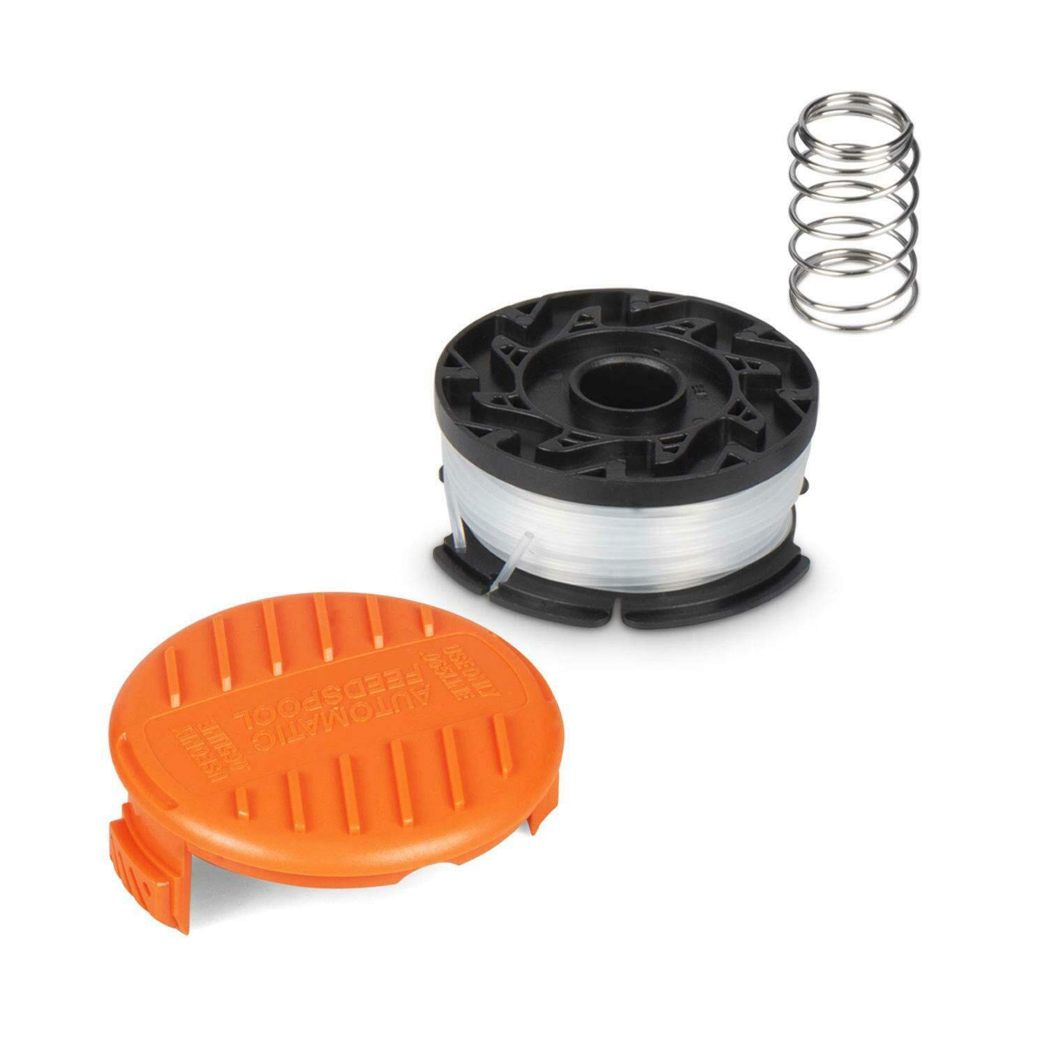 ConPus Weed Eater Replacement Parts Compatible with Black&Decker AF-100 GH600 GH900,Replacement RC-100-P Spools Caps&Springs and 30ft 0.065" String Trimmer Line,(6 Spools+1 Cap+1 Spring)