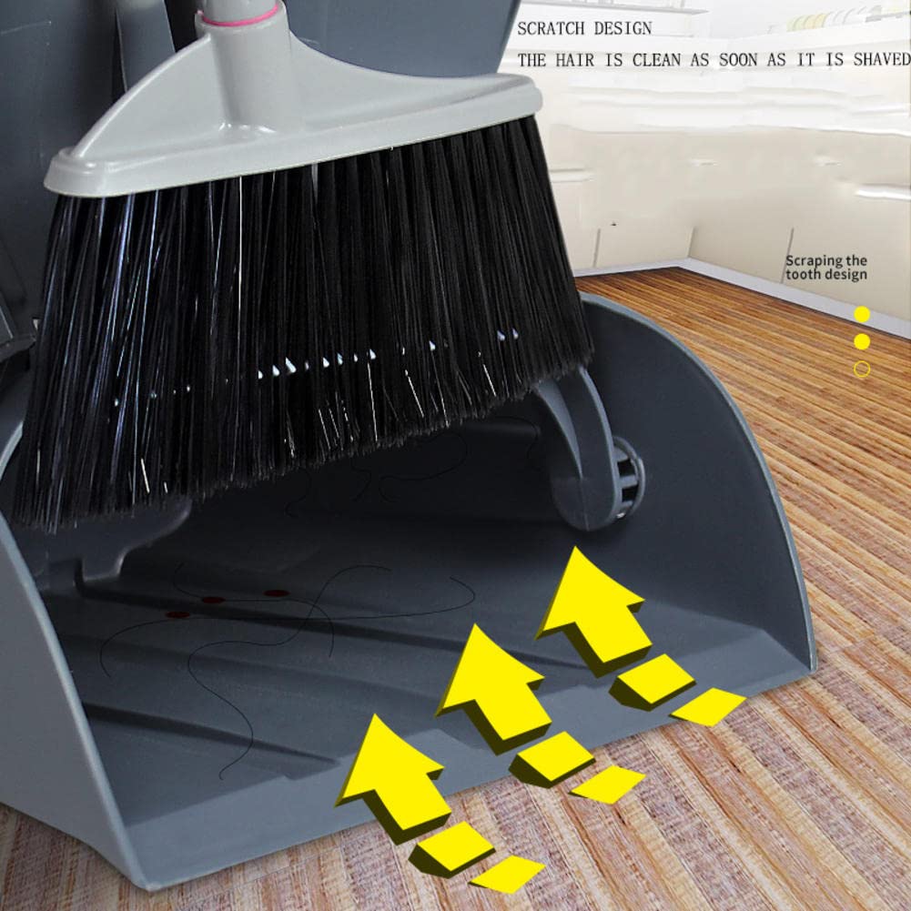 FEMUN Hotel Thickened Plastic Broom Dustpan Combination Home Kitchen Windshield Broom Set Cleaning Garbage Bucket Soft Hair Kitchen Broom dust pan and Broom Combo, for Offices, Dormitories, garages