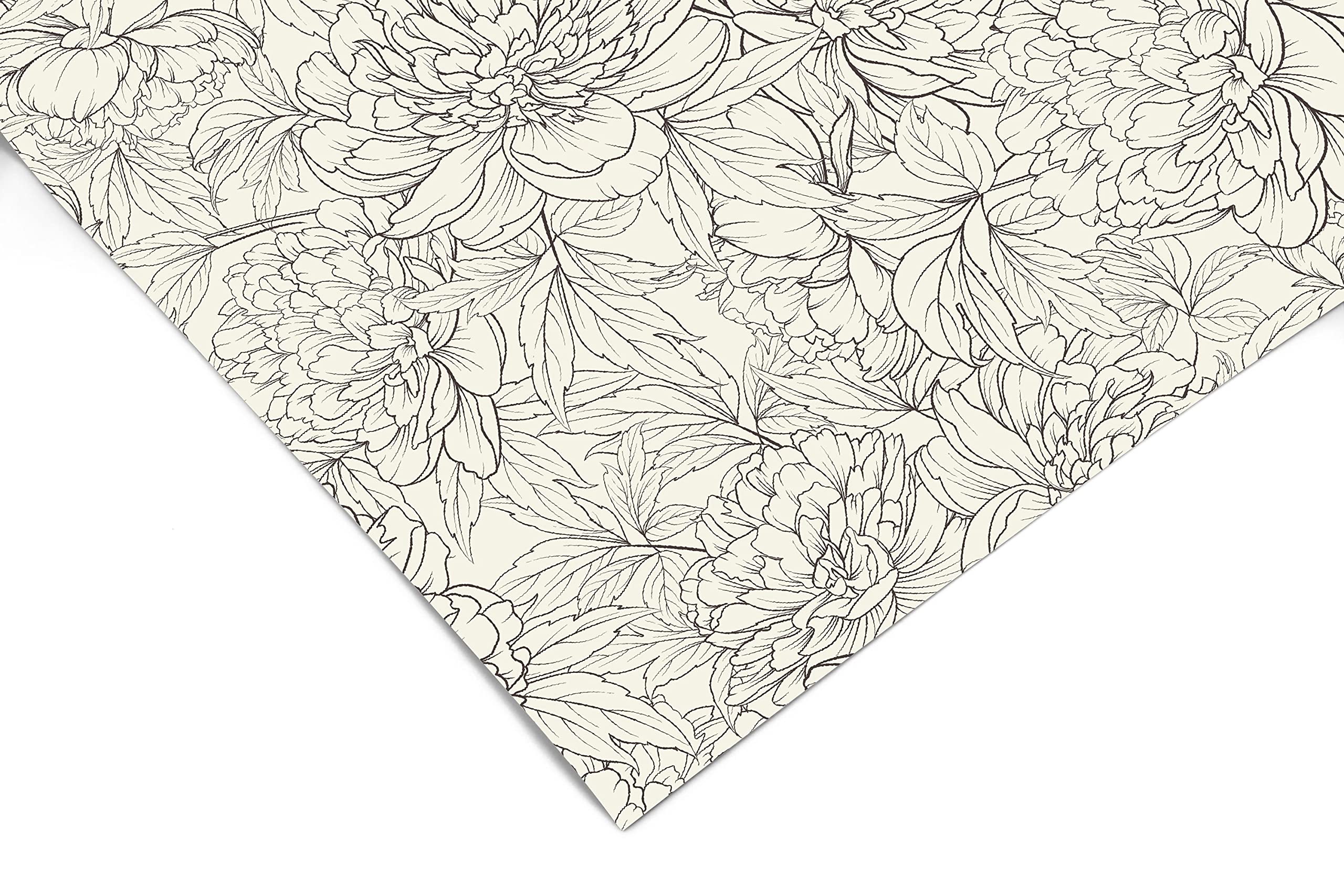 Contact Paper Vintage Floral Cream | Shelf Liner | Drawer Liner | Peel and Stick Paper 1198 12in x 72in (6ft)