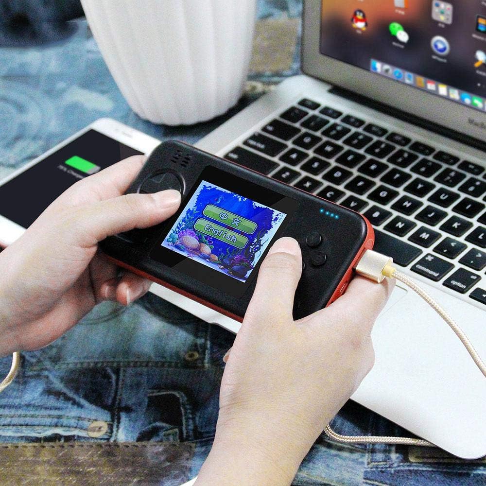 Peedeu Retro Game Console Power Bank,2.8 Inch Handheld Game Console,Mini Video FC PVP Game Player Gameboy 416 Games Travel Portable Gaming System Built-in 8000mah Battery USB C Fast Charging Type C