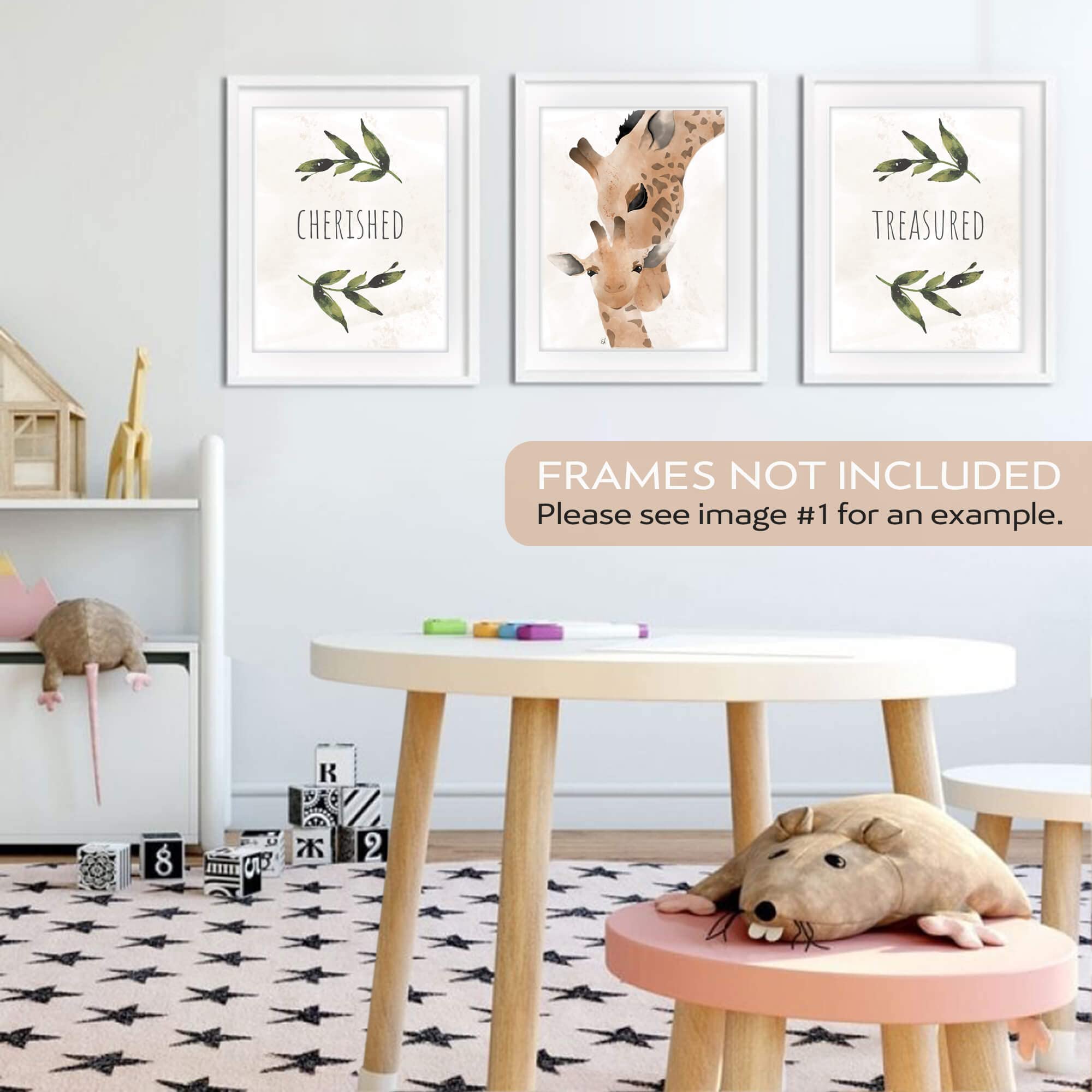 Safari Nursery Decor | Jungle Nursery Decor | Giraffe Wall Art Nursery Print | Set of 3 | Unframed 11 x 14 | Nursery Wall Art | Nursery Wall Decor | Baby Nursery Decor | Jungle Theme Nursery Decor