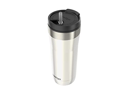 Contigo Uptown Dual-Sip Stainless Steel Tumbler with Leakproof Lid, Insulated Body Keeps Drinks Hot & Cold for Hours, Sip Cold Drinks Through Straw & Hot Drinks Through Spout, 24oz Sunbeam Gold