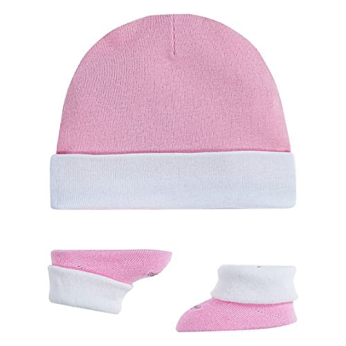 Nike Baby Girls Hat And Bootie 2 Piece Gift Set (Pink(NN0598-A8F)/White, 0-6 Months)