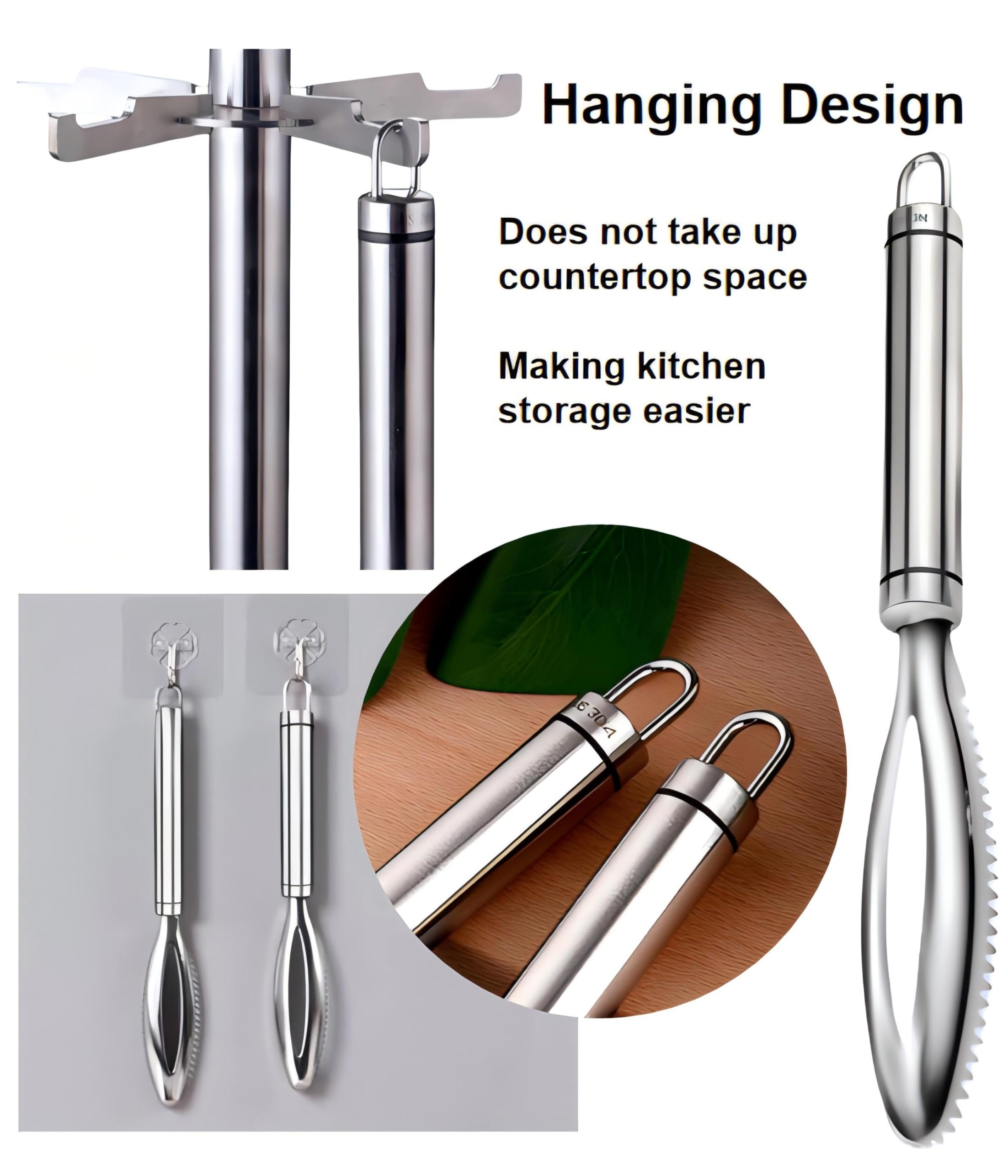 Fish Scale Remover,304 Stainless Steel Fish Scaler Easy Use Fish Descaler Tool,Fish Scaler Remover Lung Remover for Family Kitchen,Easy to Clean Kitchen Tool(9.65 * 1.26in)-SATONBEYI