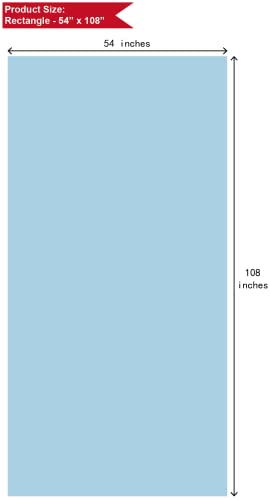 Light Blue Plastic Tablecloths 2 Pack Disposable Table Covers 54 x 108 Inch Baby Shower Party Tablecovers PEVA Sky Blue Table Cloths for BBQ Picnic Birthday Wedding Parties 8 ft Rectangle Table Use