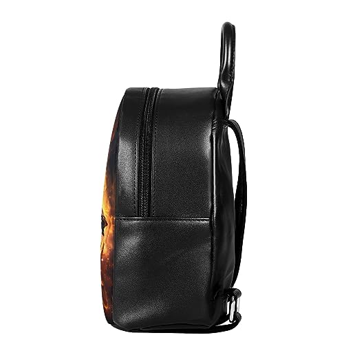 JooMeryer Wolf Fox Printed Mini Backpack Purse for Mens Boys Kids Teens Small Shoulder Bags Daypack School Bag Handbag,Fire Ice Wolf