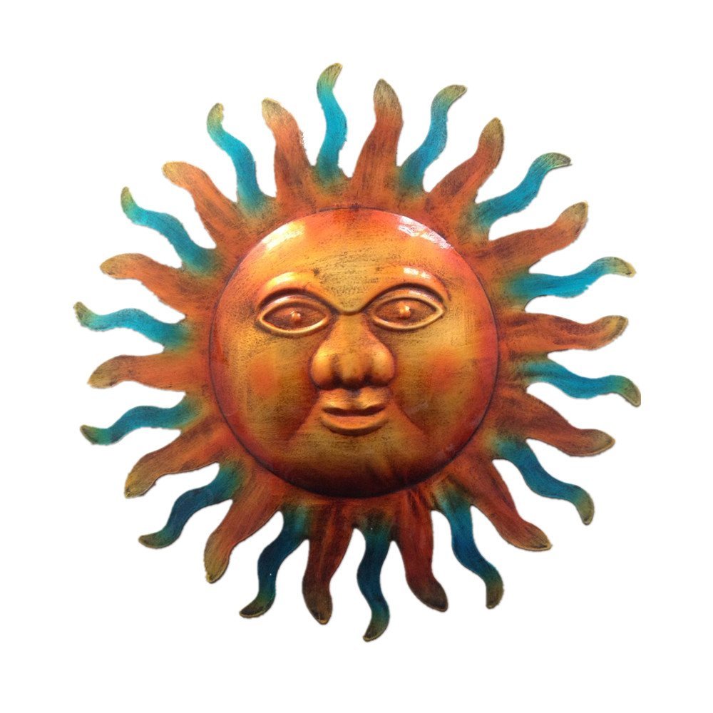 WOERTE HOME Indoor or Outdoor Decoration Artistic Metal Sun Wall Art 12.8-Inch