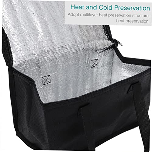 UPKOCH Camping Insulated Bag 4pcs Insulation Cold Food Insulated Portable Insulation Thermal Insulation Non-woven Fabric Drinks Black Aluminum Delivery Storage