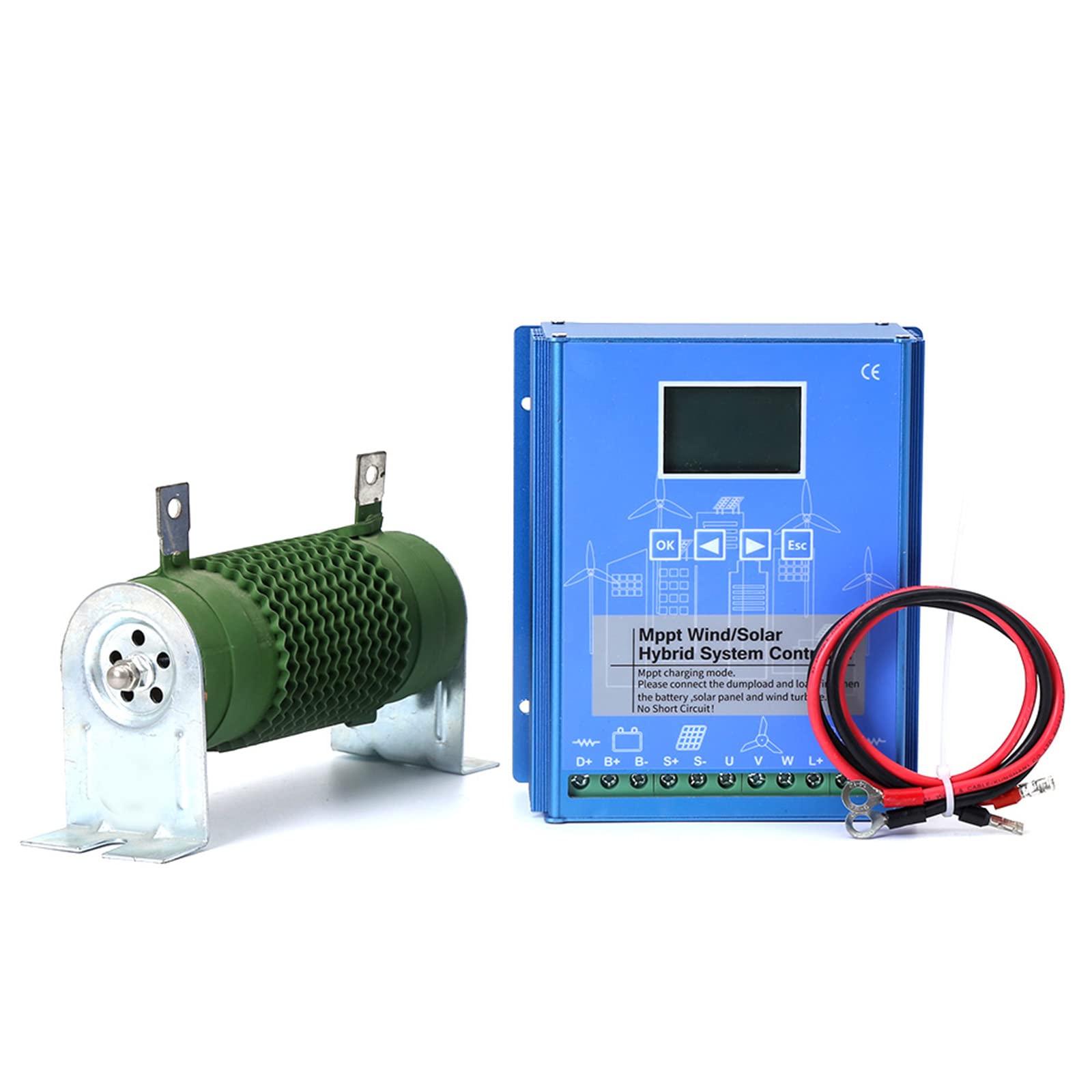 FEICHANGHAO 8000W Wind Solar Hybrid Charge Controller 12V/24V MPPT Boost Charge Regulator with LCD Display and Free Dump Load Accurate,24v
