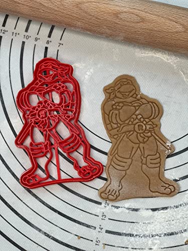 Premium Quality Ninja Turtle Raphael 6” Cookie Cutter and Mold Produced by 3D Kitchen Art