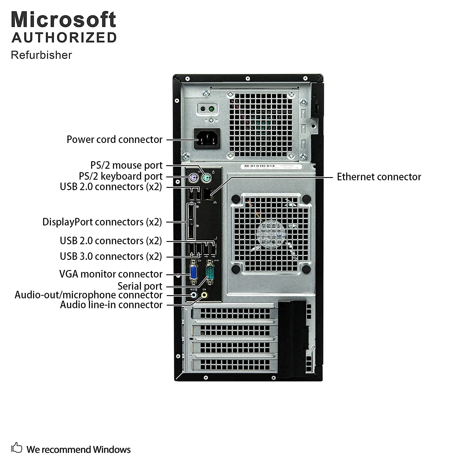 Dell Optiplex 7020 Tower Core i5-4570 3.2GHz 16GB 512GB SSD DVD Wi-Fi Win 10 Pro (Renewed)