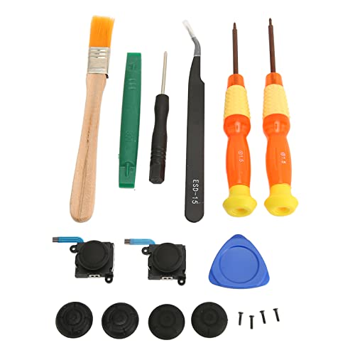 FECAMOS Joystick Repair Tool Kit, Ergonomic 17 in 1 Easy to Control Joystick Replacement Screwdriver Kit Professional for Game Consoles