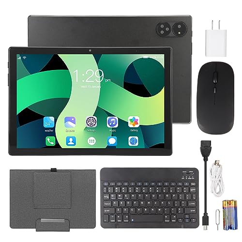 DAUERHAFT Tablet PC, 100-240V 10.1 Inch Tablet Support Fast Charging Octa Core Processor 5G WiFi 8MP Front 16MP Rear with Keyboard for Android 12.0 for Travel (US Plug)