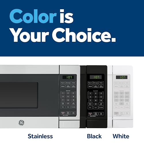 GE GCST07N1WWW Microwave Oven, 700-watt 6 Auto Cooking Settings, Kitchen Essentials for The Countertop, Dorm Room or Apartment, Child-Lock Technology 0.7 Cu. Ft, White