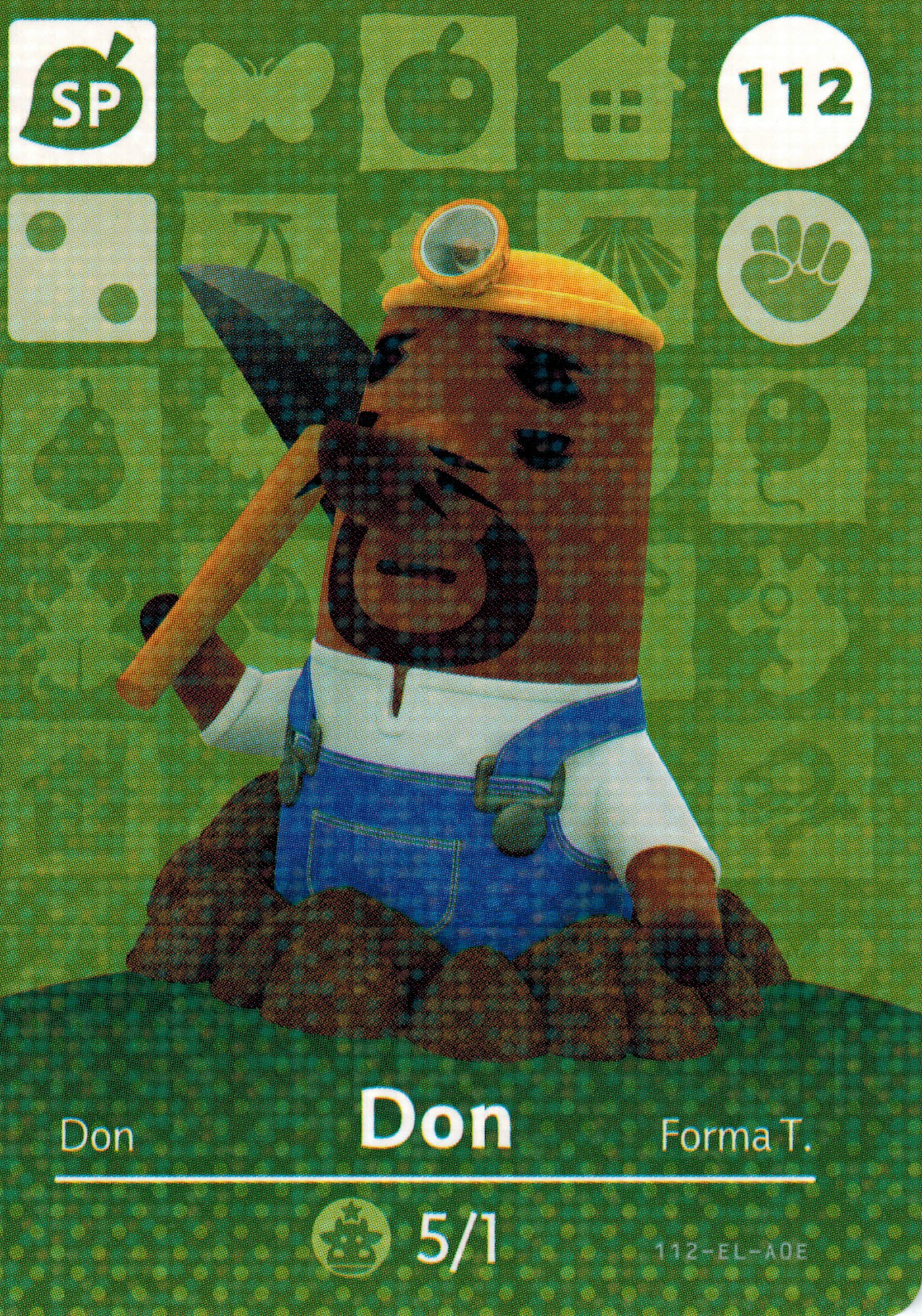 Nintendo Animal Crossing Happy Home Designer Amiibo Card Don Resetti 112/200 USA Version