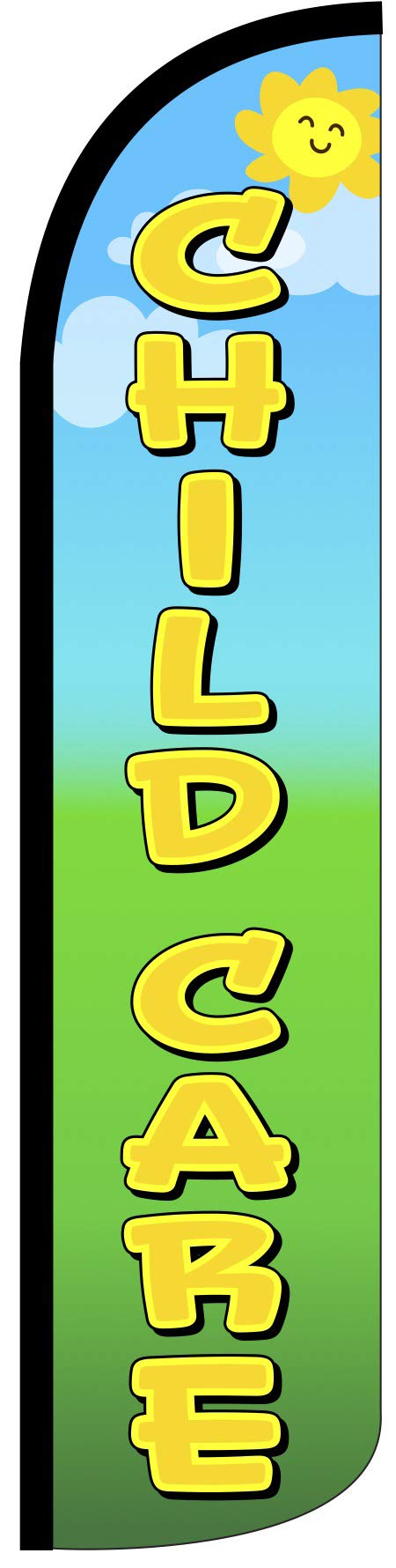 Child Care Swooper Windless Flag (full sleeve) 3ft X 11.5ft Flag by EZ Flags