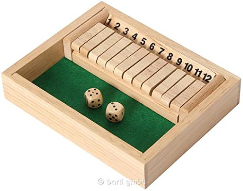 Wooden 12# Shut The Box Game - Small Travel Set - Simple funny Family, party board game