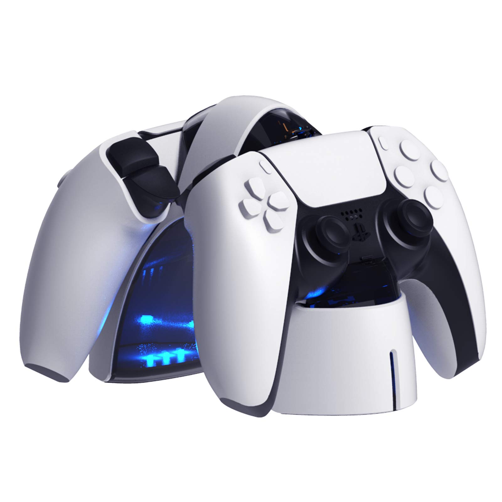 Childly&Choicely Upgraded PS5 Controller Charger, Dual Charging Station Dock for Playstation 5 DualSense Controller, Fast Charging Dock Station,Safety Chip Protection,White
