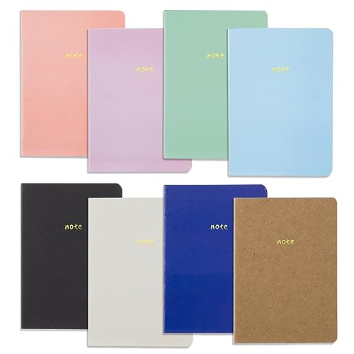 Iridipity 8 Pack Small Notebook Pocket Notebook Small notepad Mini notebooks 3.5x5 inches stationary supplies for work,travel,adults (8)