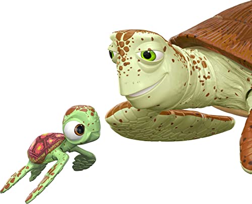 Disney Pixar Featured Favorites Crush & Squirt Finding Nemo Collectable Turtle Figures, Highly Posable with Authentic Look, Collectors Gift Ages 6 Years & Up