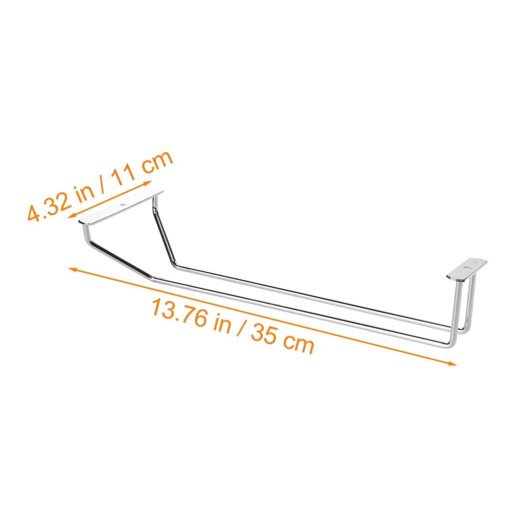DOITOOL Stainless Shelf Wire Hanging Wine Glass Rack: 2pcs Under Cabinet Wine Glasses Holder Stemware Storage Hanger Organizer for Kitchen Cabinet Bar Metal Clothing Rack