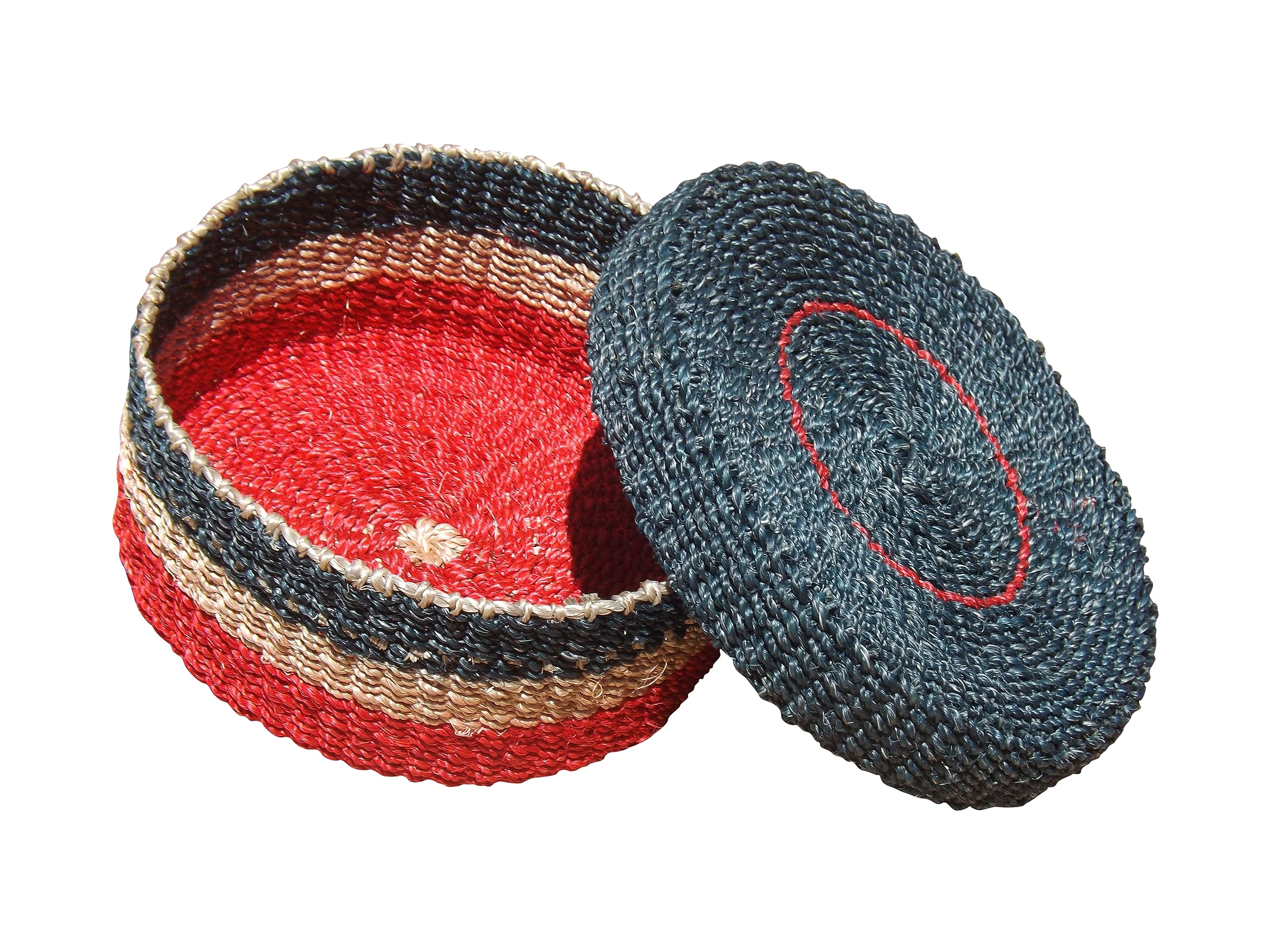 Green Breeze Imports Red White and Blue Handmade Abaca Tortilla Basket