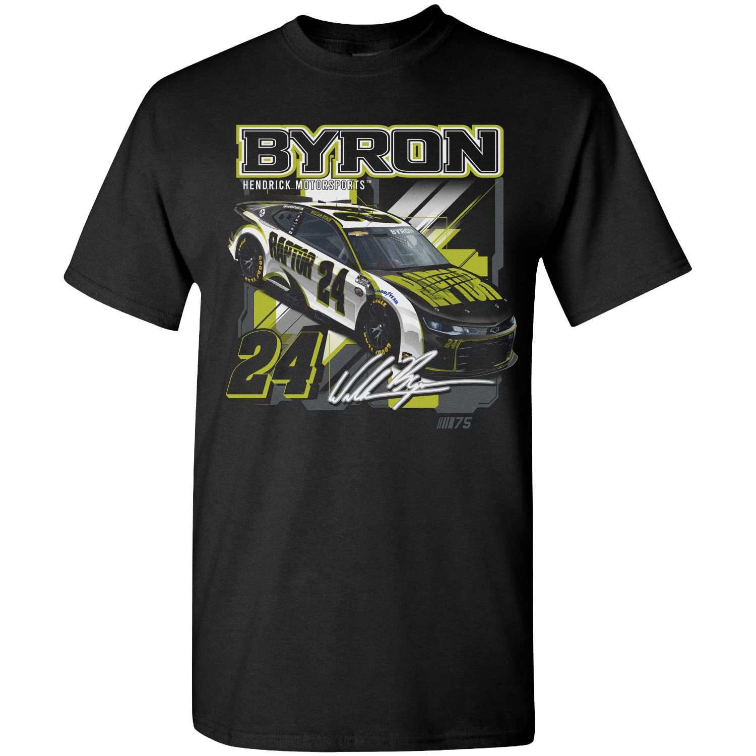 Checkered Flag Sports William Byron Raptor Draft T-Shirt Black (as1, Alpha, l, Regular, Regular)