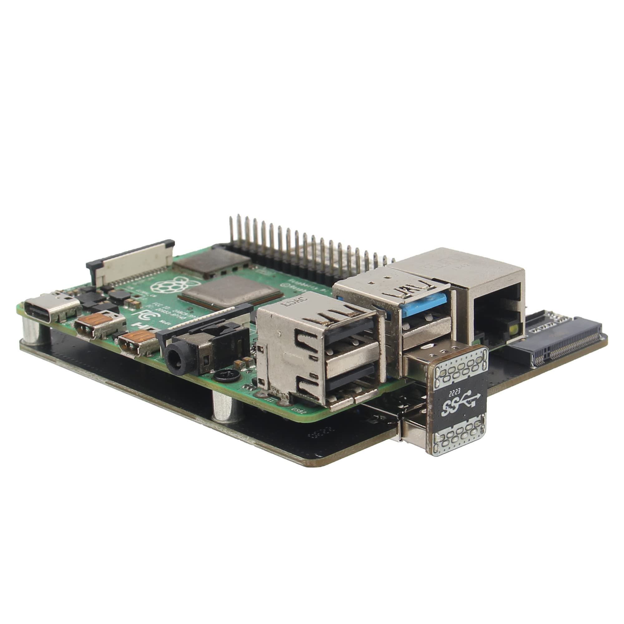 Geekworm for Raspberry Pi 4 NVME HAT, X876 V1.1 NVME M.2 SSD Storage Expansion Board UASP Supported Compatible with Raspberry Pi 4 Model B Only Support Key-M 2280 SSD