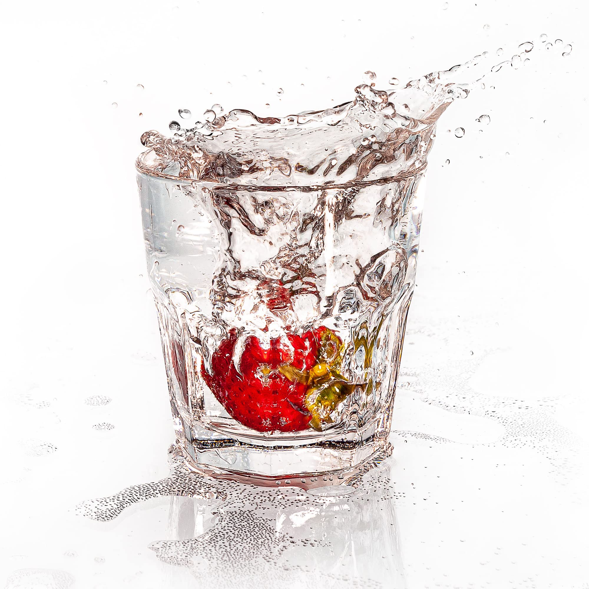 ECODECO 4 Cocktail Glasses - 9 Ounce - Gibraltar Old Fashioned Rocks Tumblers - w/Straws