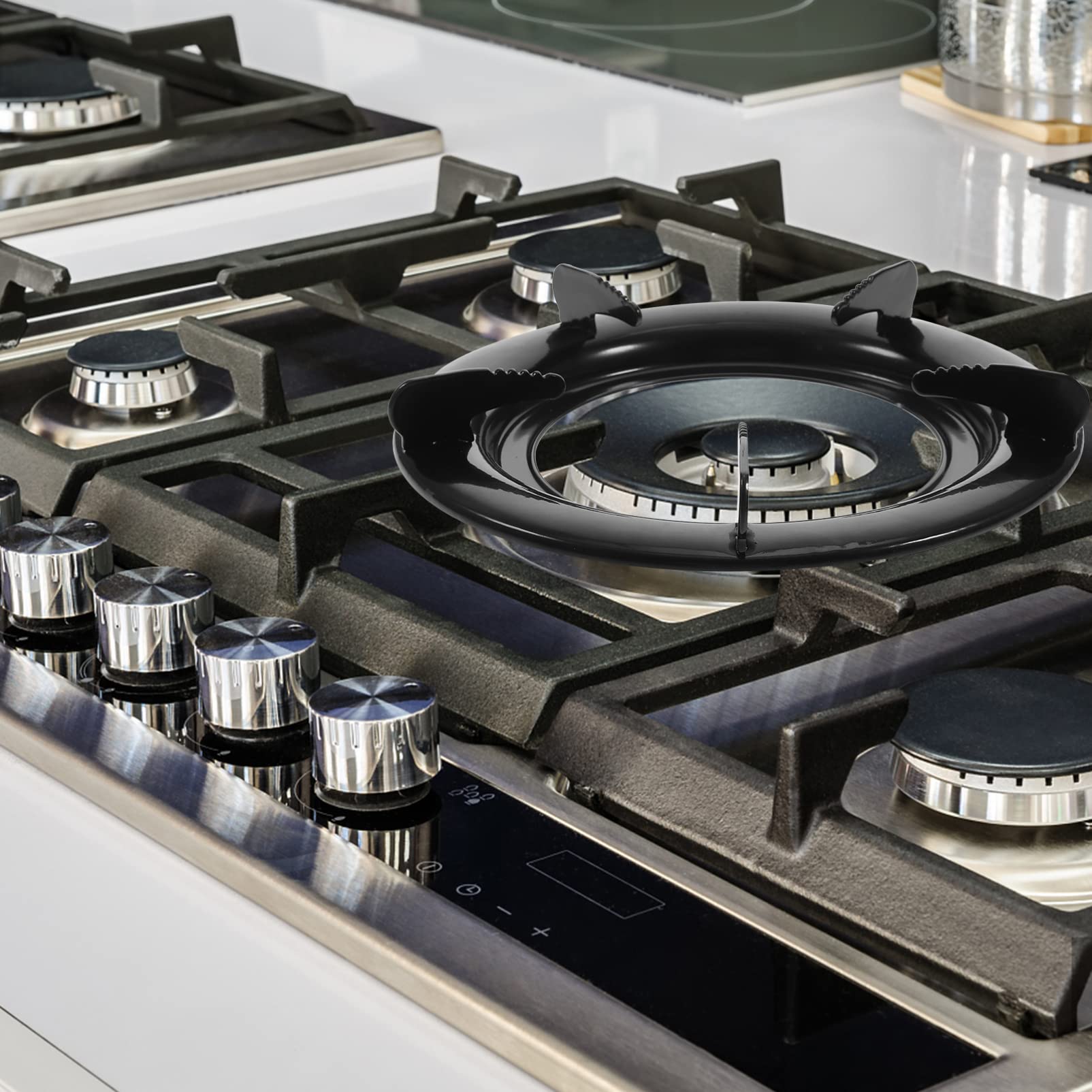 DOITOOL Wok Ring Cast Iron 2PCS- Universal Wok Ring for Gas Stove- Non Slip Wok Support Ring Wok Stand for Gas Stove Rack Accessories Cookware Accessories ( Black/ 9in )