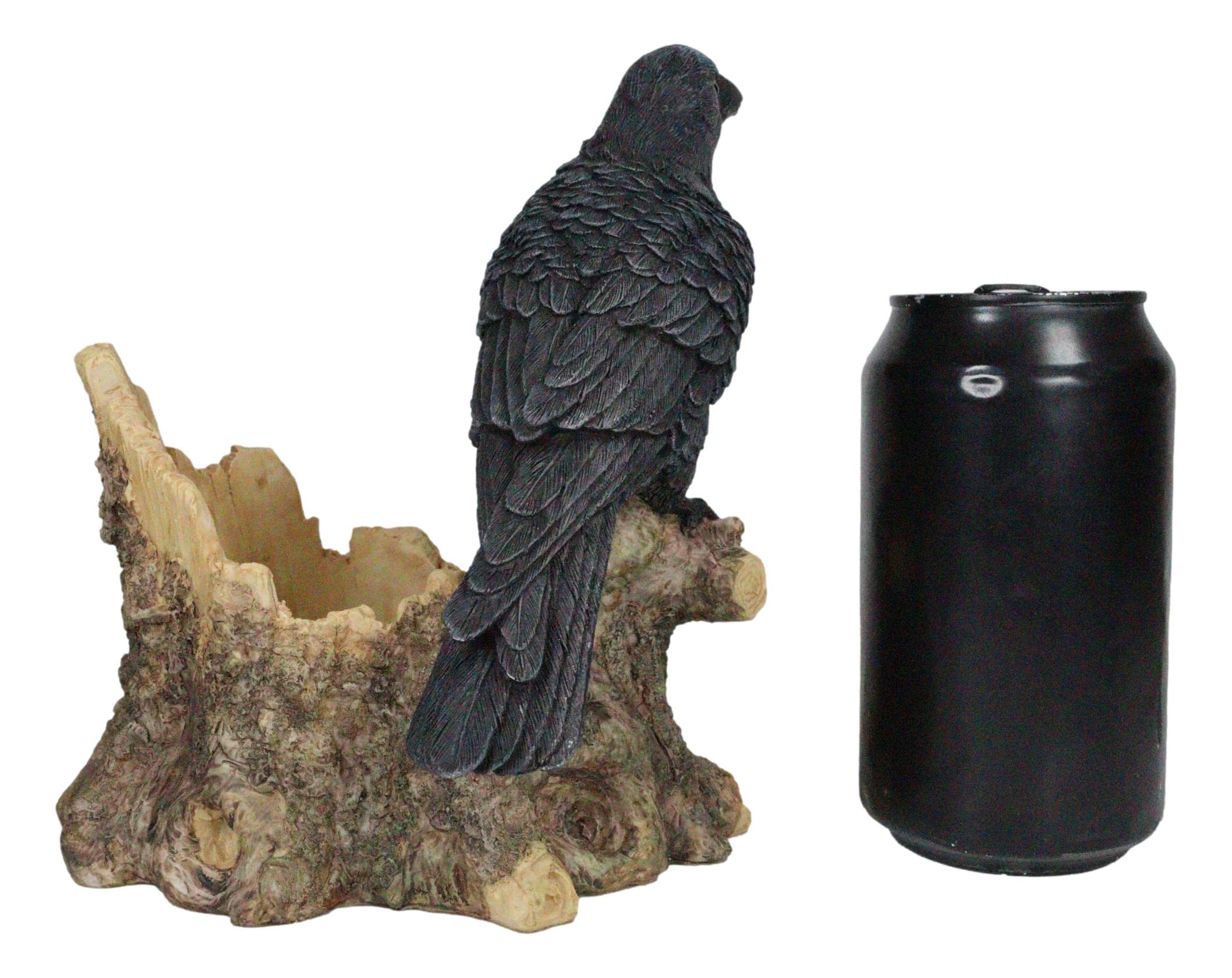 Ebros Gift Macabre Potion Raven Crow Perching On Tree Stump Wine Bottle Holder Figurine Mystical Halloween Kitchen Home Decor Statue Gothic Ravens Crows Edgar Poe Quoth The Raven Nevermore