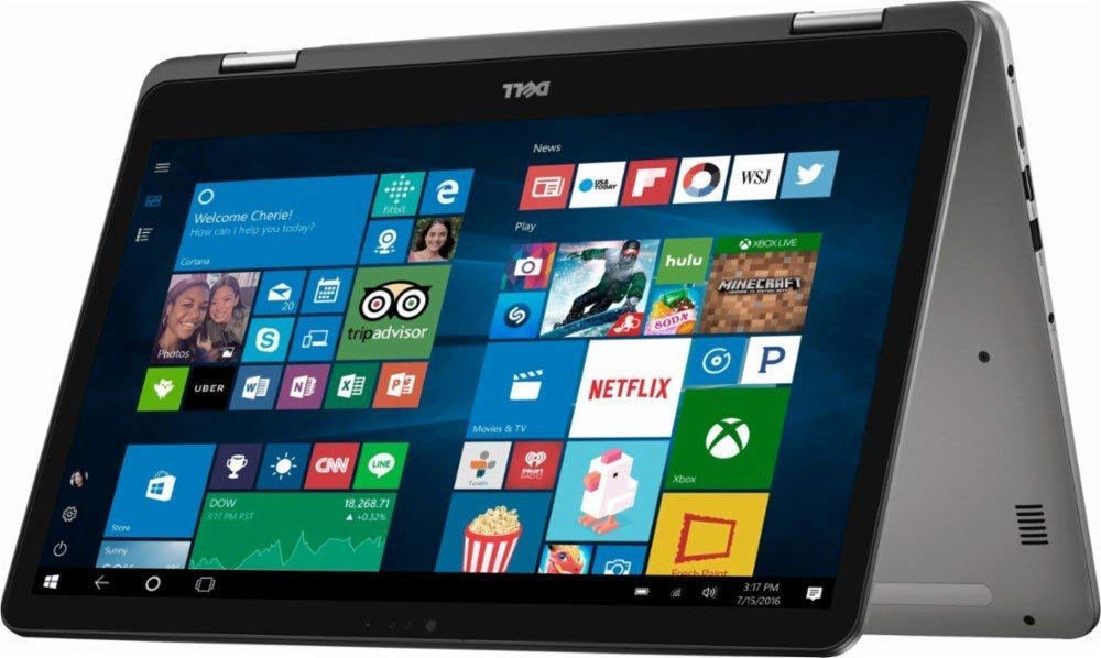 Dell Top Performance Flagship 7000 Series Inspiron 17.3" 2-in-1 FHD IPS Touch-Screen Laptop, Intel 8th Gen i7-8550U, 16GB DDR4, 512GB SSD + 2TB HDD, HDMI, USB-C, Backlit keyboard, NVIDIA MX150, Win 10
