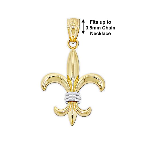 Charm America - Gold Fleur De Lis Charm - 10 Karat Solid Gold Jewelry