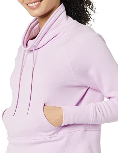 Core 10 Women's Super Soft Fleece Cropped Length Cowl Neck Sweatshirt, Lilac, Large
