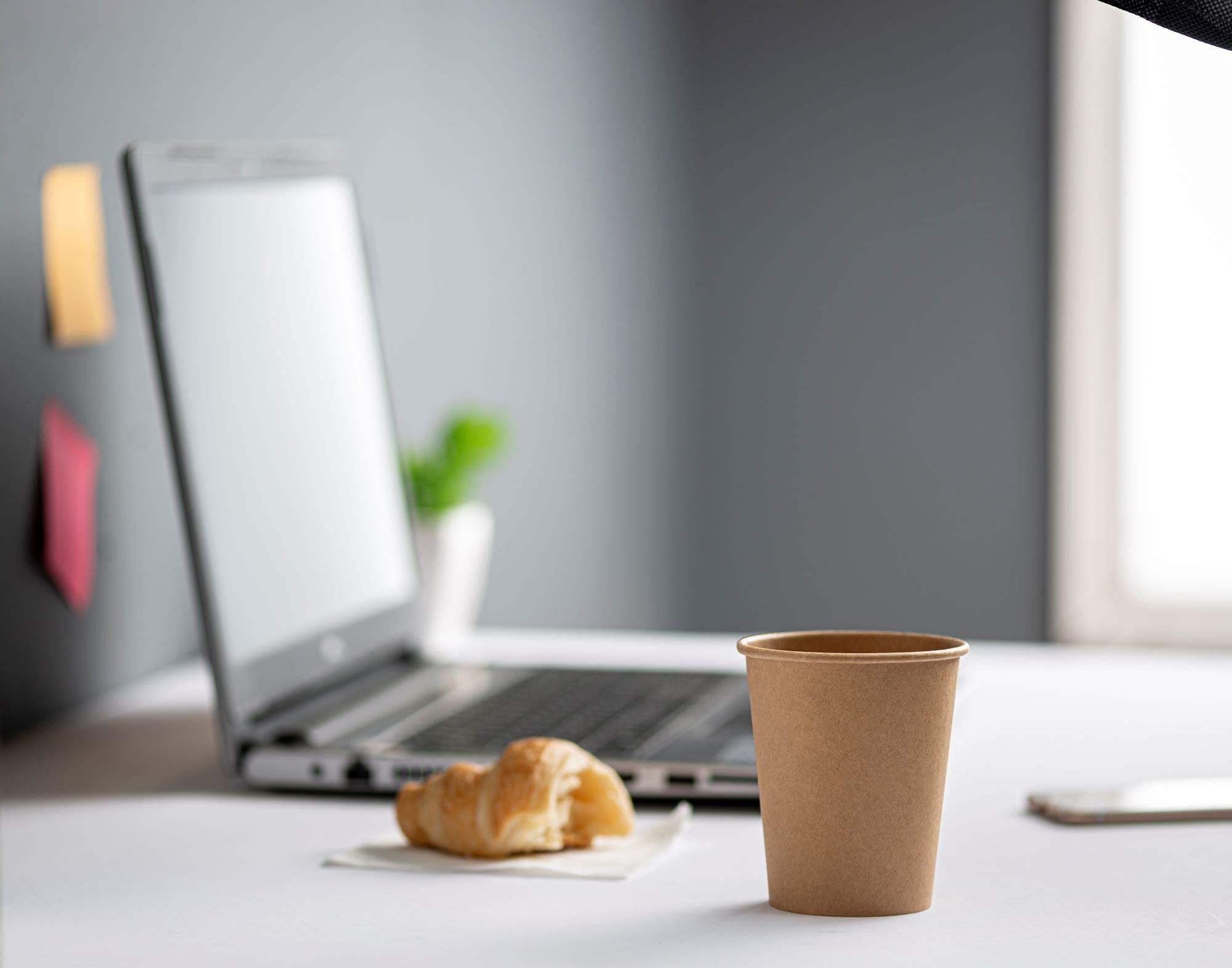 Comfy Package GUSTO [8 oz. - 300 Pack] Kraft Disposable Paper Cups, Hot Coffee Cups Brown Unbleached - Eco-Friendly Cups (Formerly