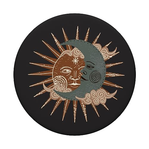 Sun and Moon Illustation Astrology PopSockets Standard PopGrip