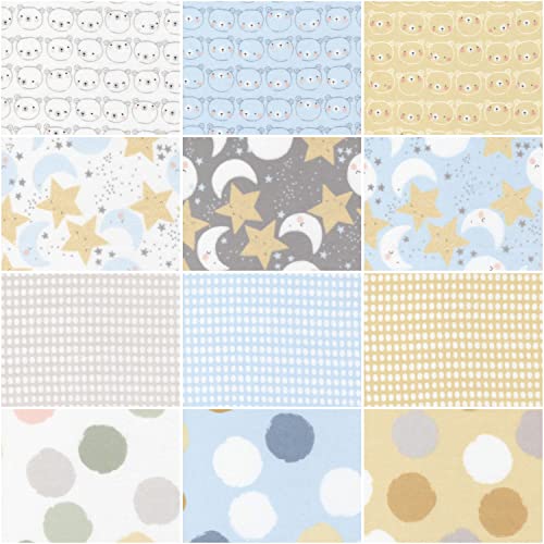Paper + Cloth D is for Dream Flannel Junior Layer Cake 20 10-inch Squares Moda Fabrics 25122JLCF, Assorted, 10 Inches