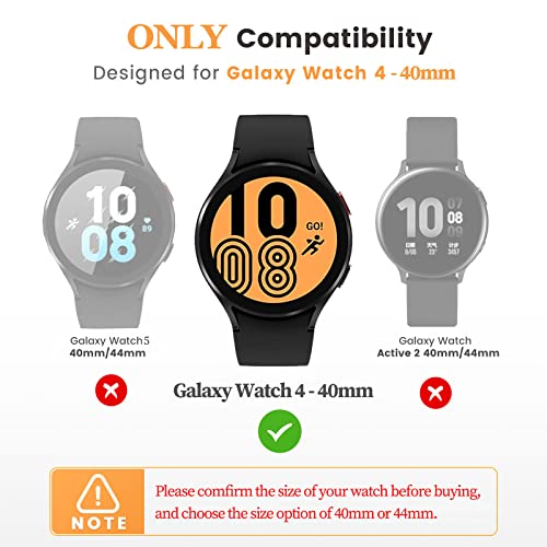 Goton for Samsung Galaxy Watch 5 & 4 Screen Protector 40mm Bling Case Accessories, Crystal Diamond Protective Cover with Tempered Glass Film for Galaxy Watch4 40 mm Pink/RG