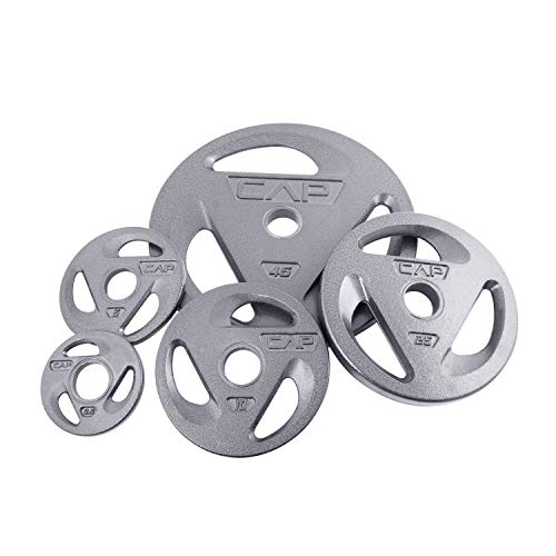 CAP Barbell 2-Inch Olympic Grip Weight Plates, Single, Gray, 10 Pound