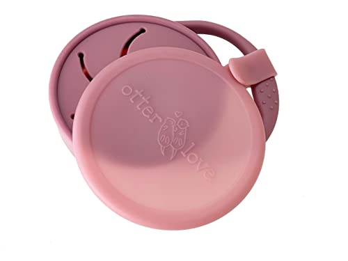 otterlove Collapsable Silicone Snack Container with Attachable Cover | 100% Pure LFGB Platinum Silicone with No Fillers | Snack Cup (2 Pack - Woodchuck & Very Peri)