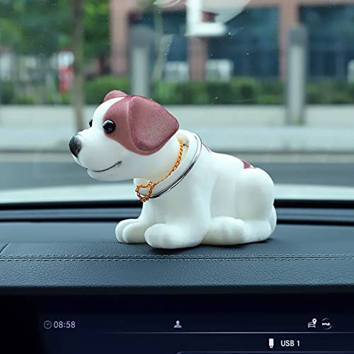 Car Dashboard Head Dog,MoreChioce Resin Bobblehead Puppy Ornament Miniature Dog Figurines Car Dashboard Decoration Shaking Head Dolls Auto Interior Accessory,Purple