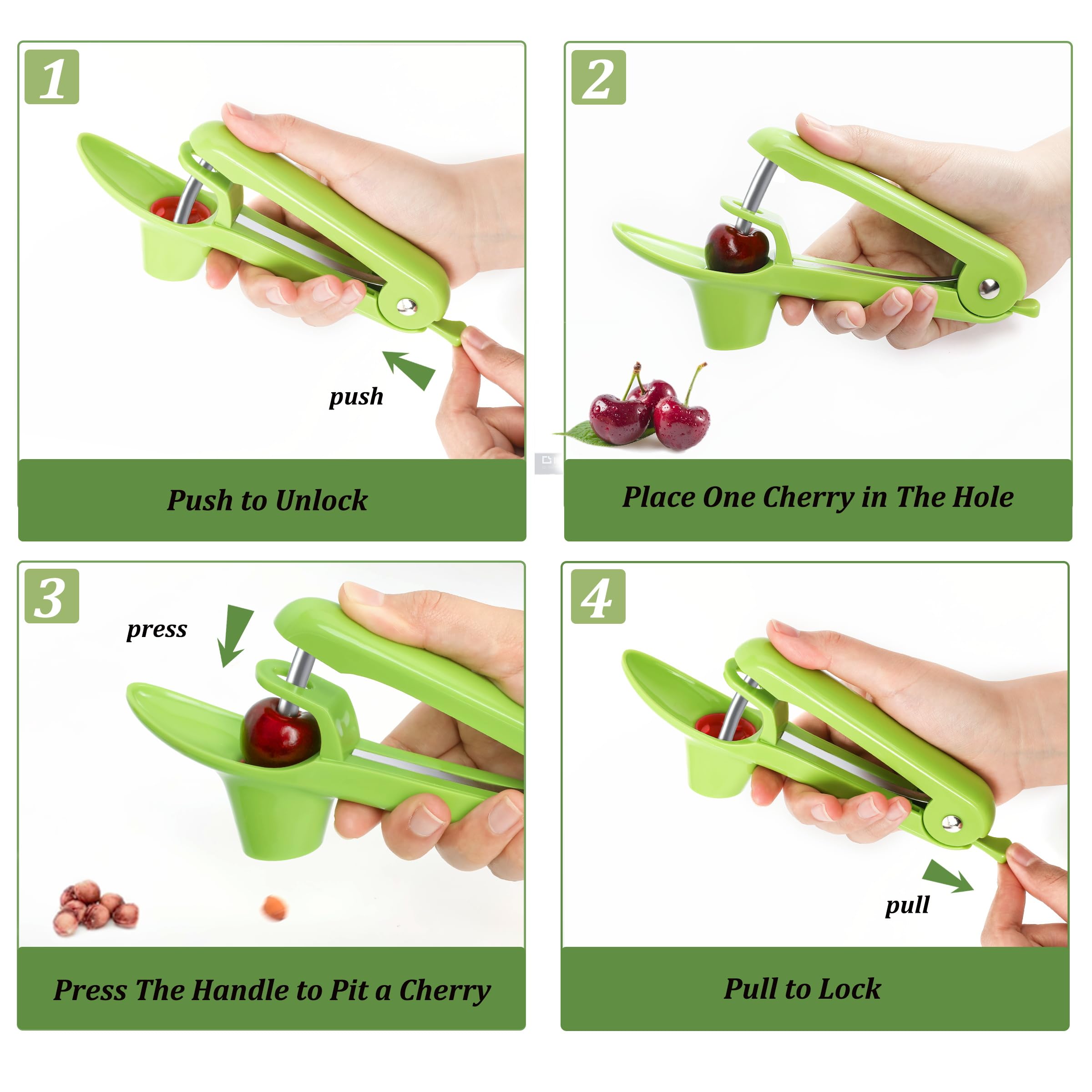 EWPJDK Cherry Pitter Tool Pit Remover Heavy-Duty Stainless Steel Olive Pitter Tool for Making Cherry Jam (Black)