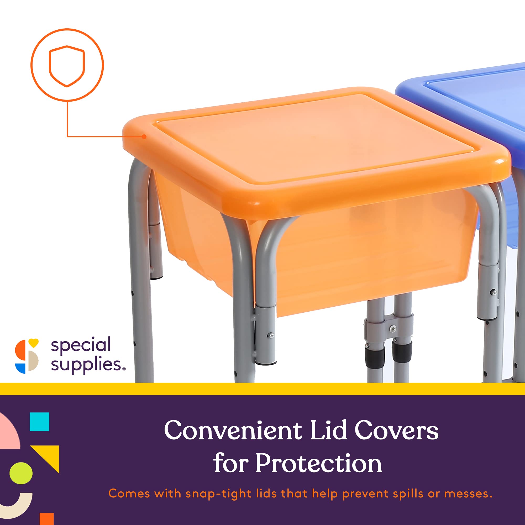 Special Supplies Sensory Activity Table for Kids and Toddlers with 2 Plastic Buckets, Easy Build Frame, and 7 Beach Toys for Interactive, Hands-On Learning Water, Sand, and STEM Play