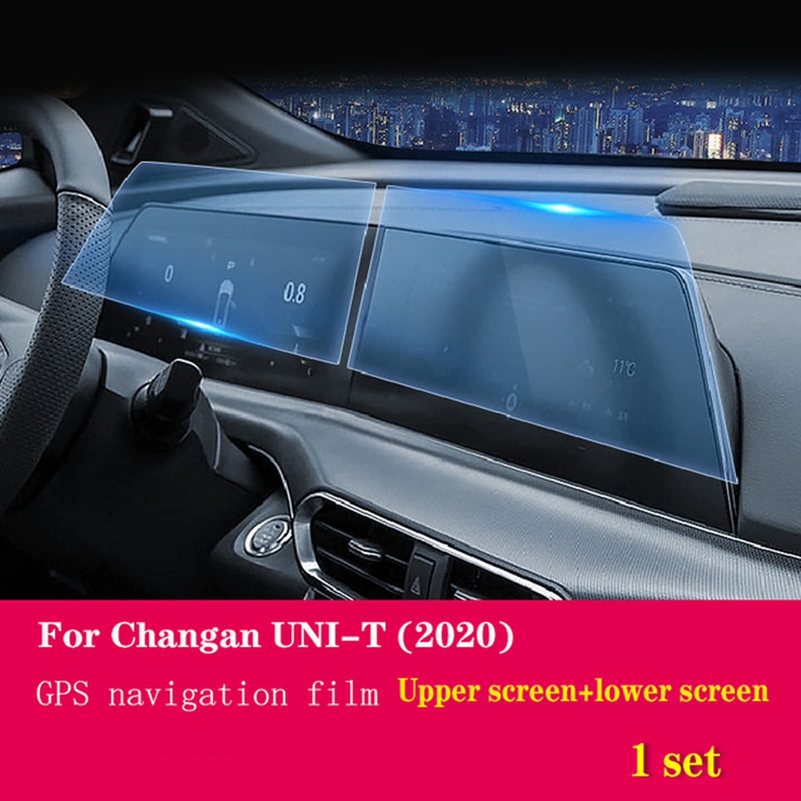 Car GPS The Navigation Screen Membrane LCD Screen TPU Protective Film Anti-Scratch Film Refit, for Changan UNI-T 2020
