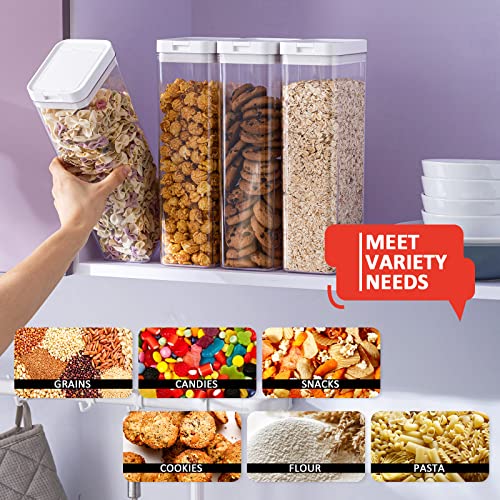 TAILINK Food Storage Containers 4 Pieces, BPA Free Plastic Airtight Food Storage Containers with Lids, Extra Large Tall Kitchen Pantry Organization and Storage for Dry Food, Flour, Sugar and Cereal