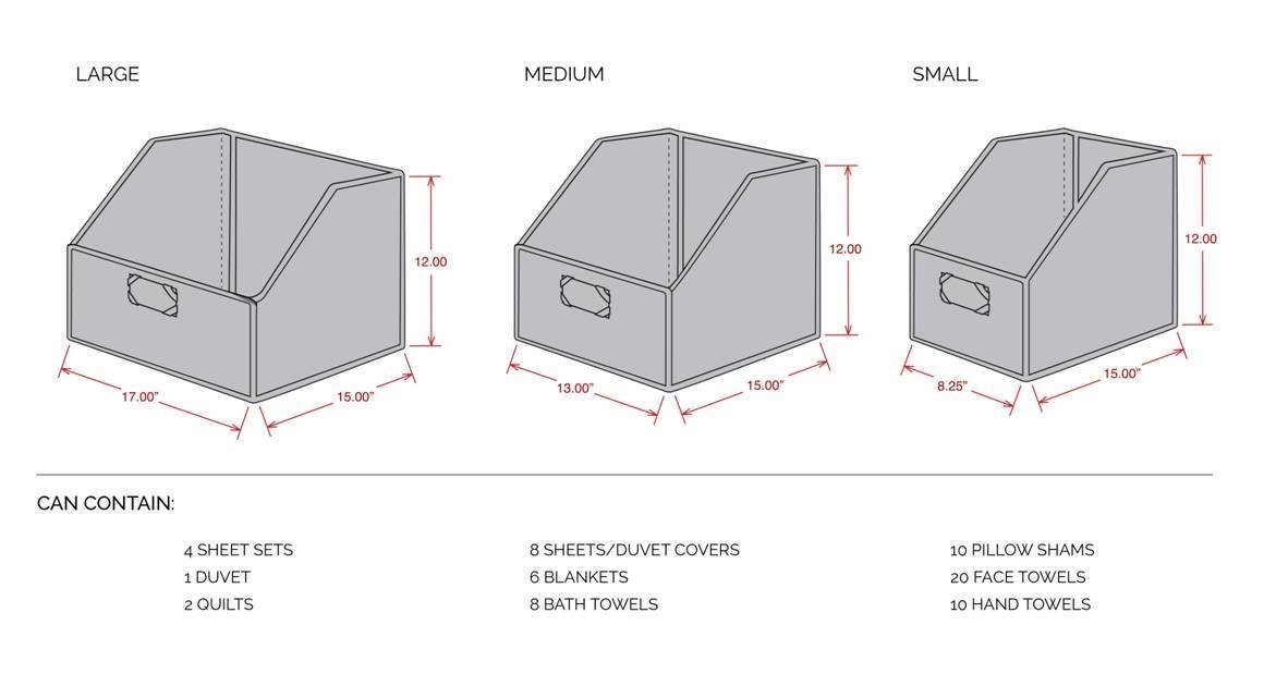 Great Useful Stuff Linen Closet Storage: Organize Bins For Sheets, Blankets, Towels, Wash Cloths, Bedding Sets, Duvet Covers, Pillowcases and more. 100% Brushed Cotton Twill (Small, Cream)