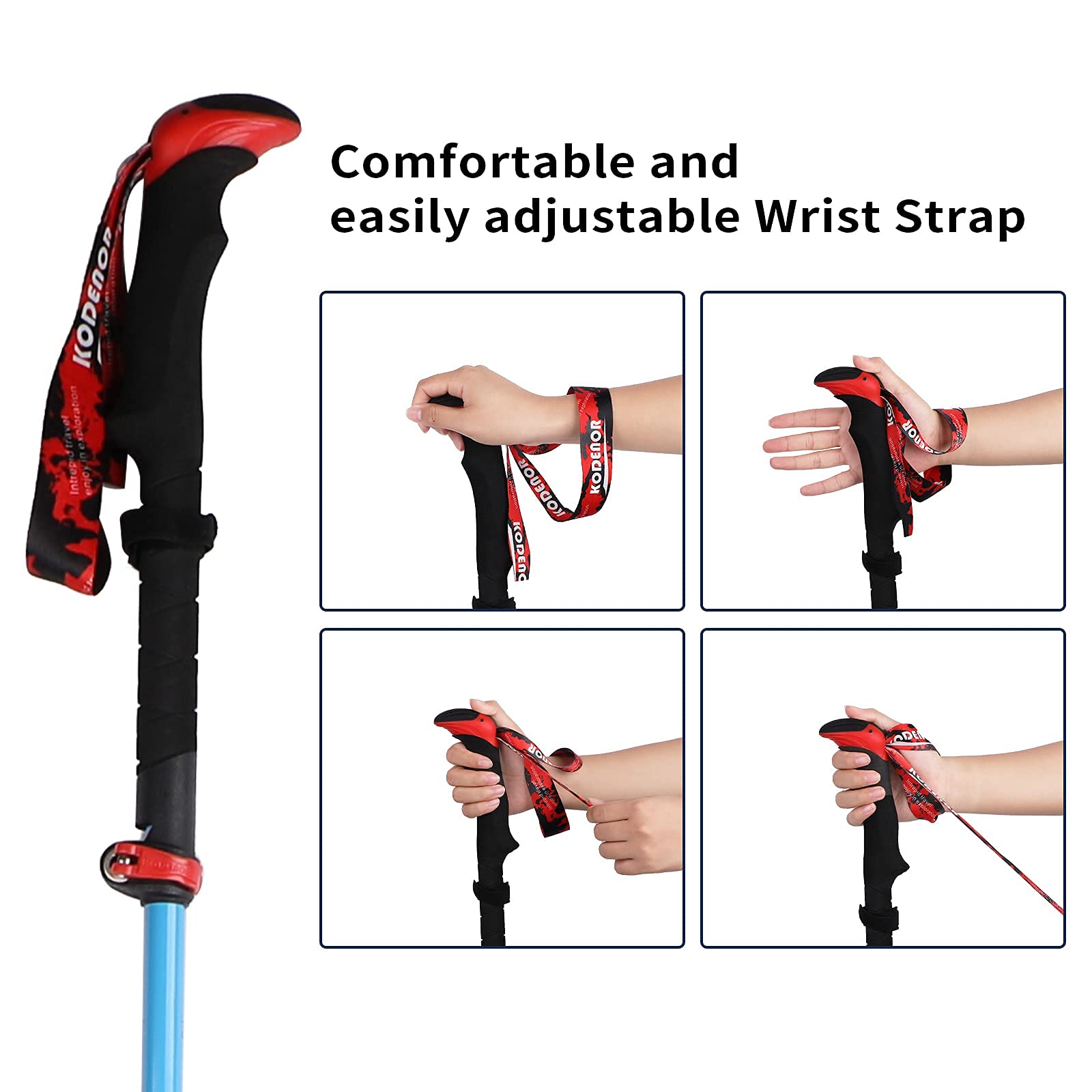 Carbon Fiber Trekking Poles -Ultralight,Collapsible and Telescopic, Hiking Poles with Quick Adjustable Locks for Hiking Camping Mountaining Backpacking Walking (2 Packs Red)