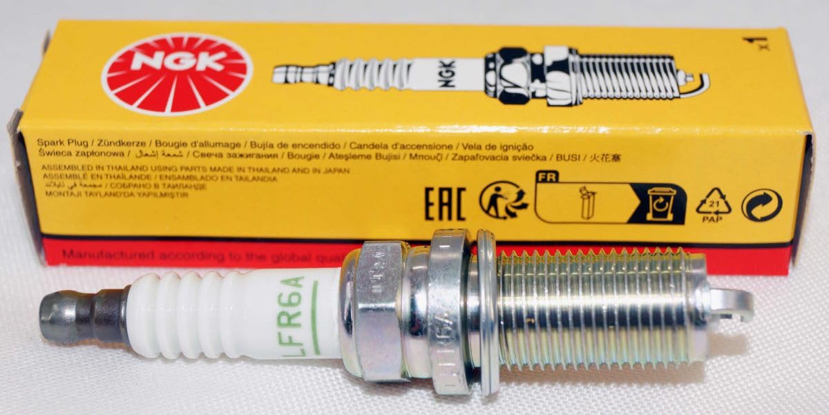NGK Spark Plug LFR6A 6668 (Pack of 8) Watercraft FX FZR FZS VX VXR VXS Reach 26.5mm Hex Size 16mm Gap 0.9mm Resistor Value 5K Ohm