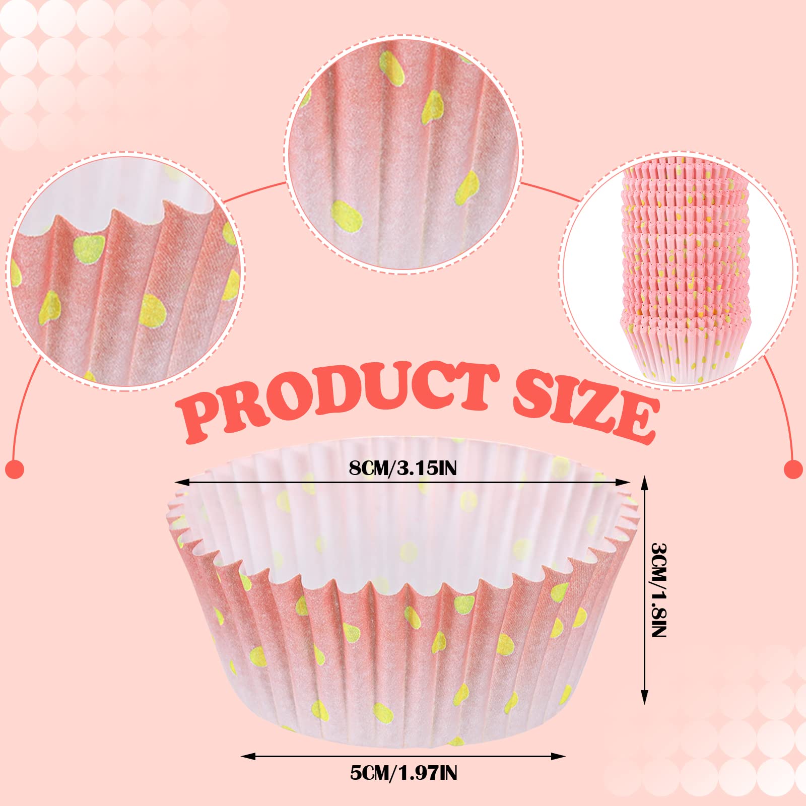 Funtery 300 Count Pink Cupcake Liners Pink Gold Bridal Shower Cupcake Wrappers Cupcake Wrappers Decorations Paper Cupcake Liners for Baking Baby Bridal Shower Wedding Birthday Tea Party Decorations